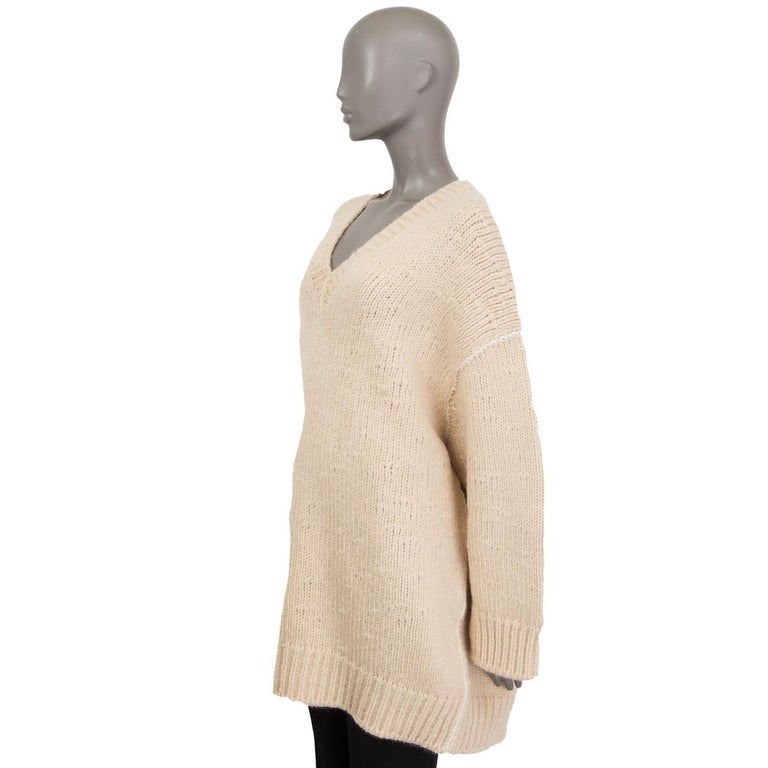 CELINE ivory mohair blend OVERSIZED CHUNKY KNIT Sweater S For Sale at ...