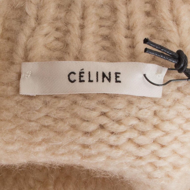 CELINE ivory mohair blend OVERSIZED CHUNKY KNIT Sweater S For Sale at ...
