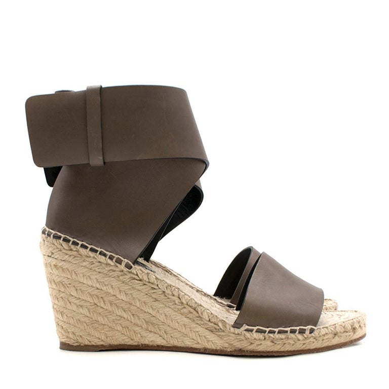 Celine Leather Espadrille Wedge Sandals 39 For Sale at 1stDibs | celine ...