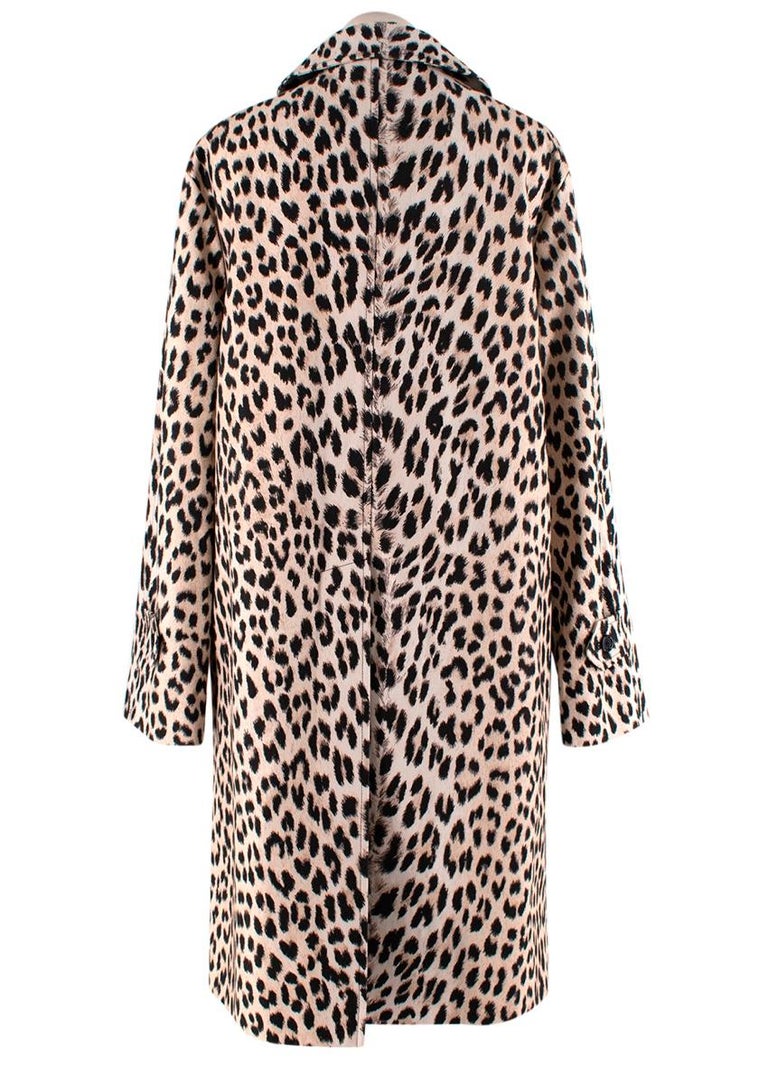 Celine Leopard Print Cotton Twill Short Mac For Sale at 1stDibs