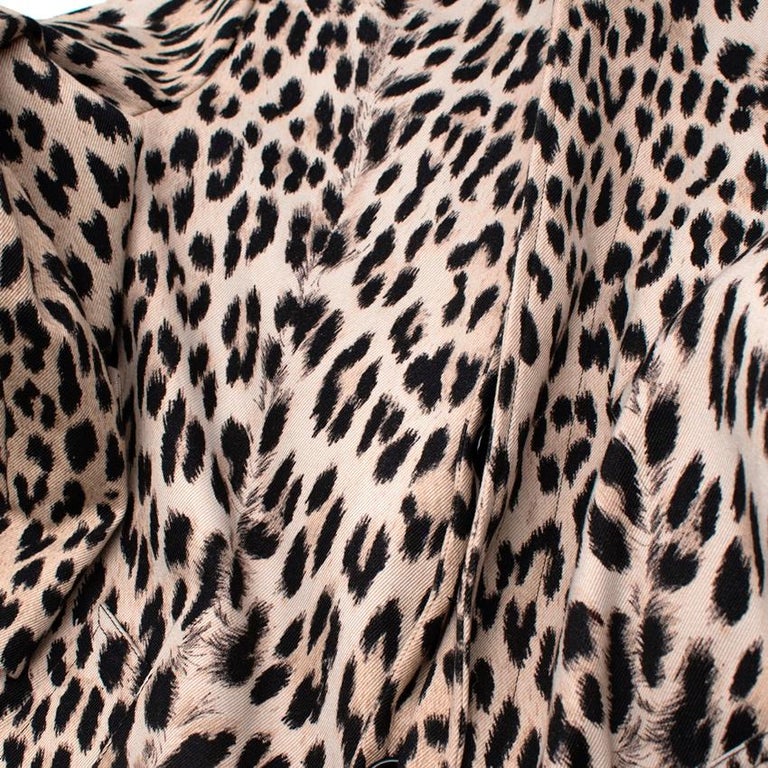 Celine Leopard Print Cotton Twill Short Mac For Sale at 1stDibs
