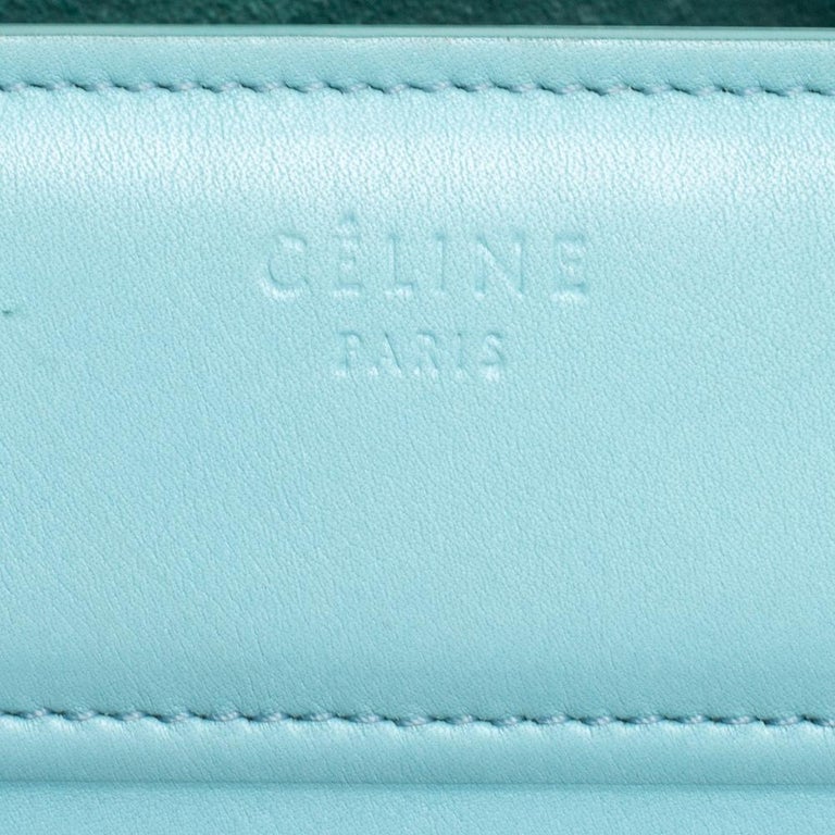 Celine Light Blue Leather Medium Phantom Luggage Tote at 1stDibs