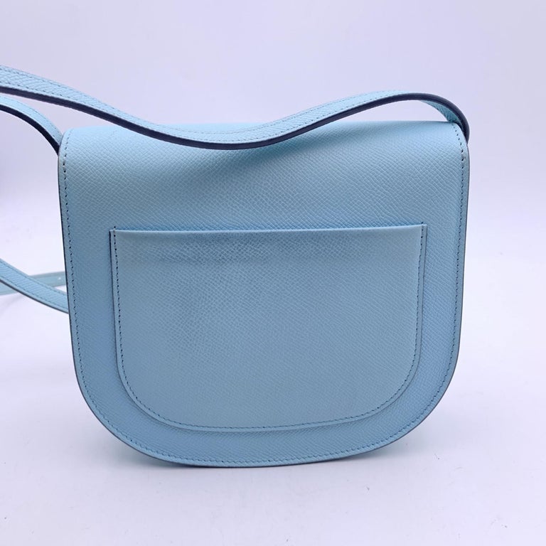 Celine Light Blue Leather Small Trotteur Crossbody Bag For Sale at 1stDibs