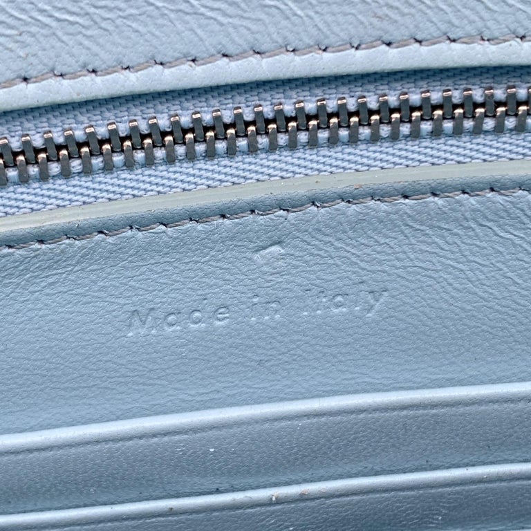 Celine Light Blue Leather Small Trotteur Crossbody Bag For Sale at 1stDibs