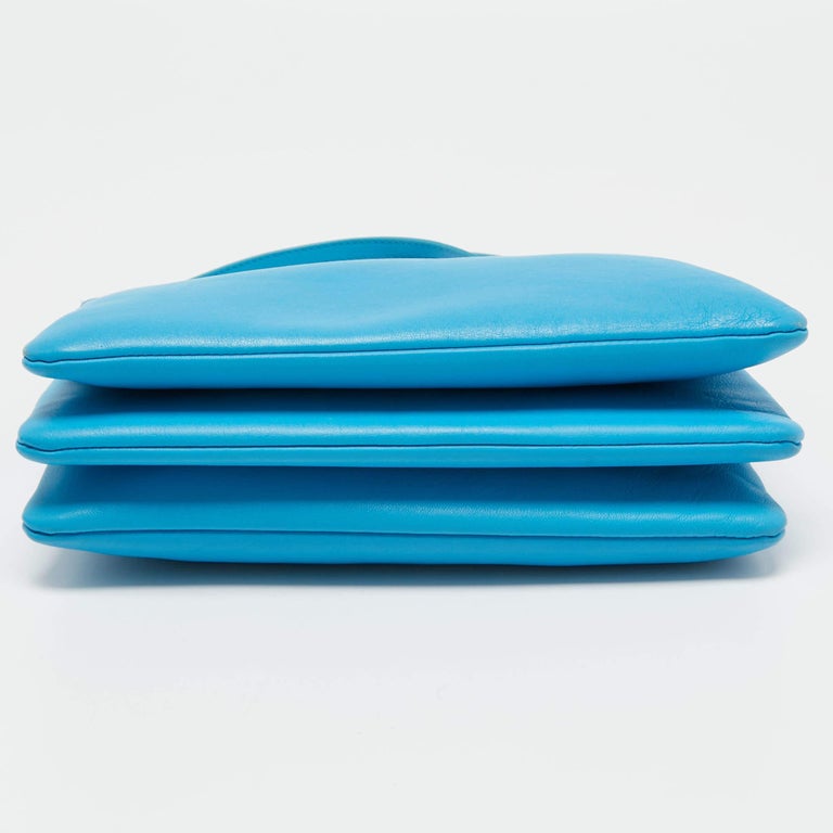 Celine Light Blue Leather Trio Crossbody Bag For Sale at 1stDibs