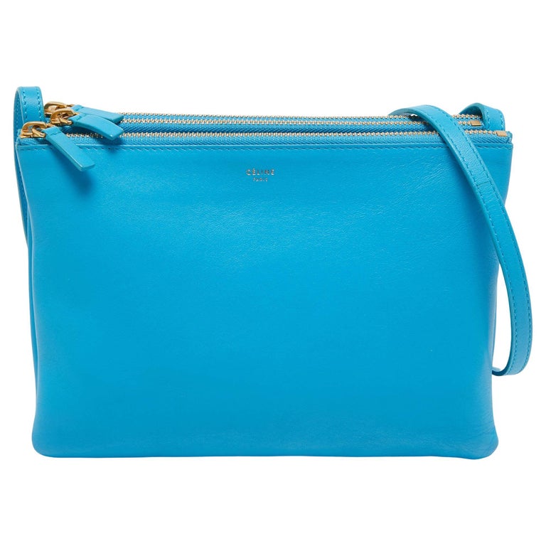 Celine Light Blue Leather Trio Crossbody Bag For Sale at 1stDibs
