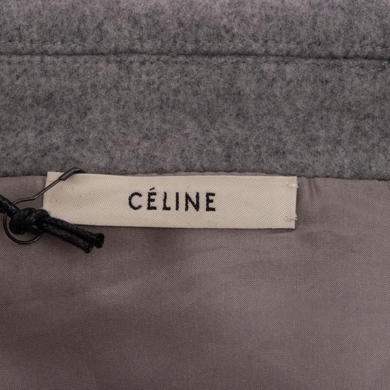 CELINE light grey cashmere OPEN PEACOAT Coat Jacket 38 S For Sale at ...