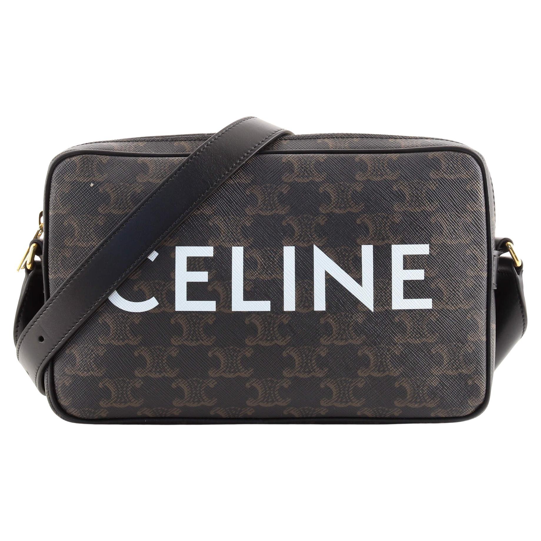 Celine Logo Messenger Bag Triomphe Coated Canvas Medium at 1stDibs ...