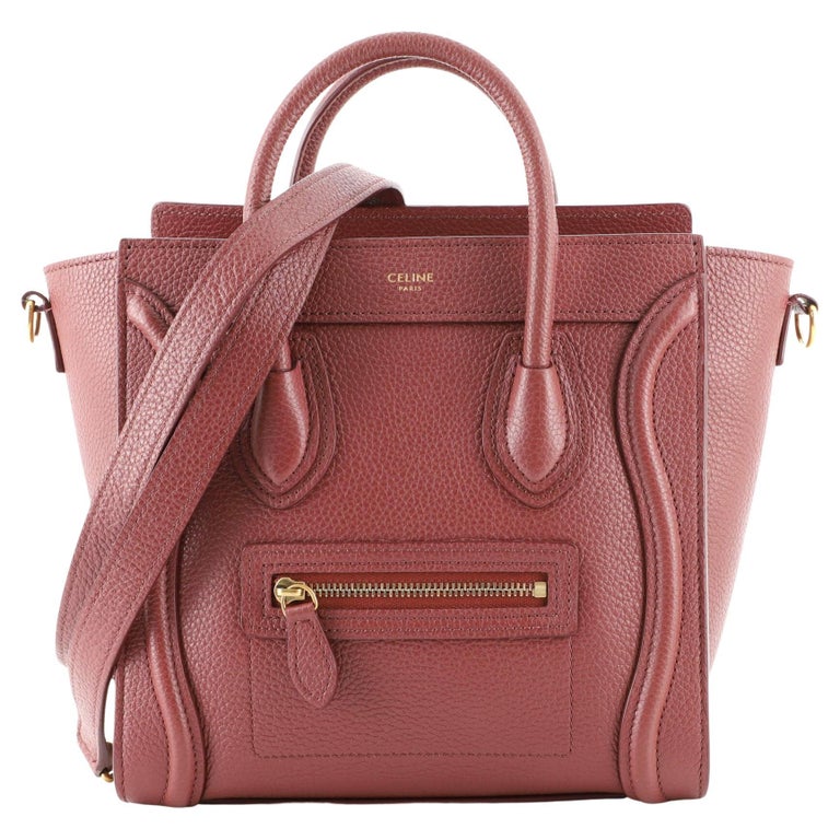 Celine Luggage Bag Grainy Leather Nano For Sale at 1stDibs