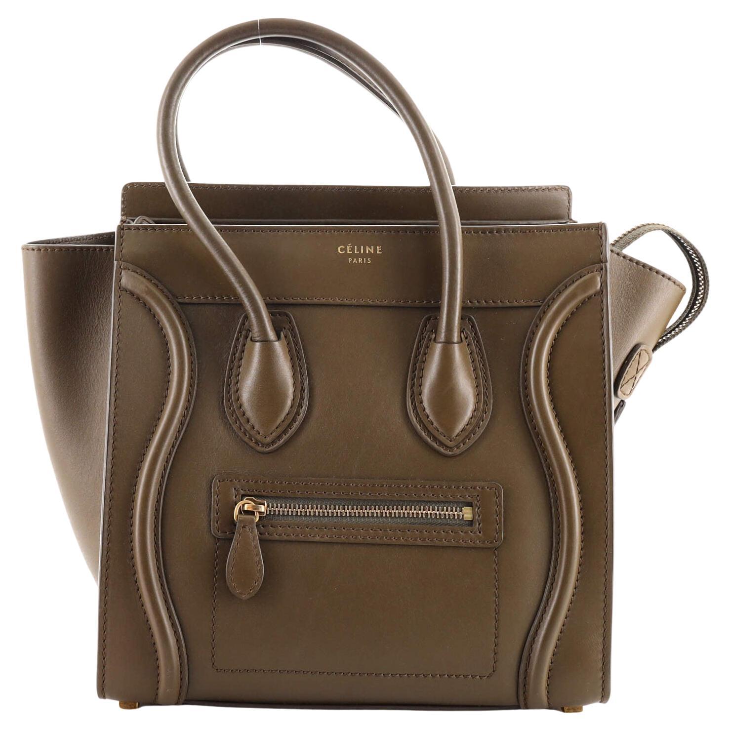 Celine Luggage Bag Smooth Leather Micro at 1stDibs