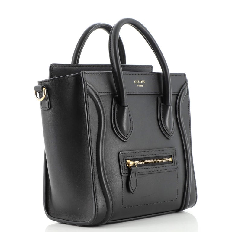 Celine Luggage Bag Smooth Leather Nano at 1stDibs