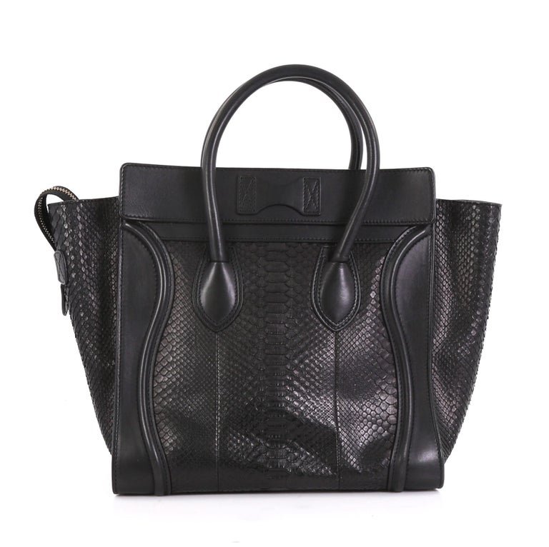 Celine Luggage Handbag Python Mini at 1stDibs | celine luggage micro