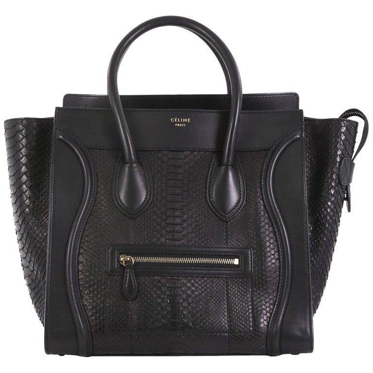Celine Luggage Handbag Python Mini at 1stDibs | celine luggage micro