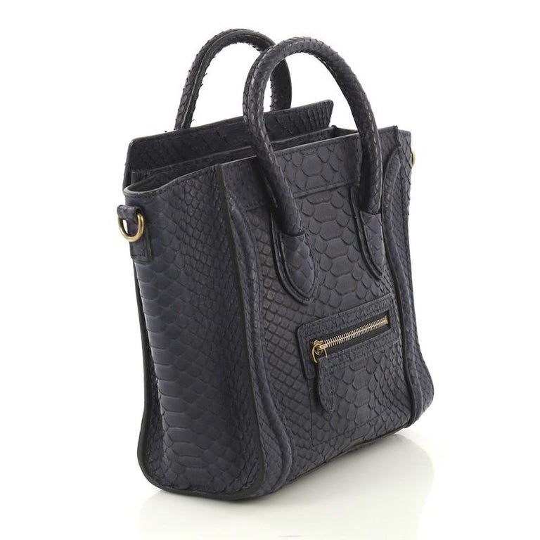 Celine Luggage Handbag Python Nano at 1stDibs