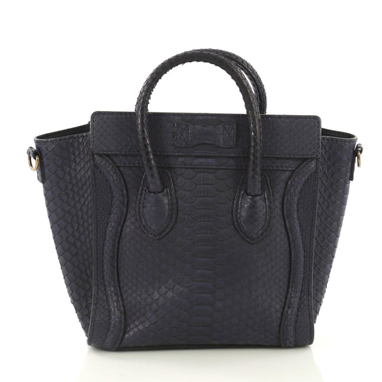 Celine Luggage Handbag Python Nano at 1stDibs