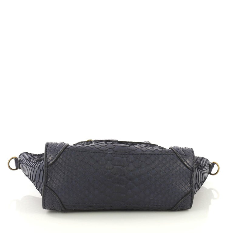 Celine Luggage Handbag Python Nano at 1stDibs