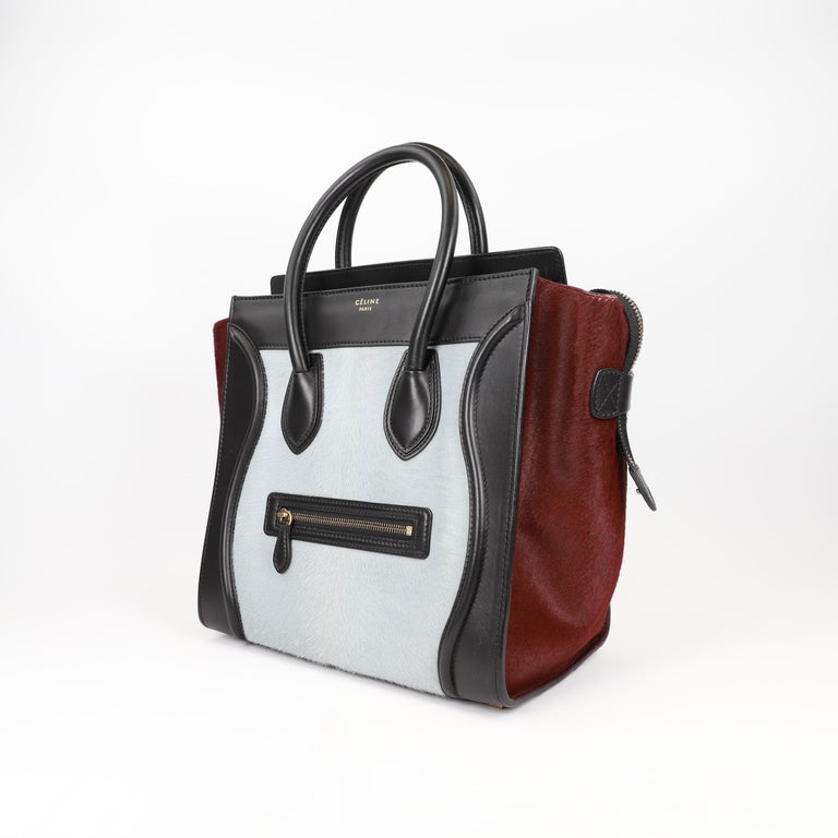 Celine Luggage leather multicolor handbag For Sale at 1stDibs