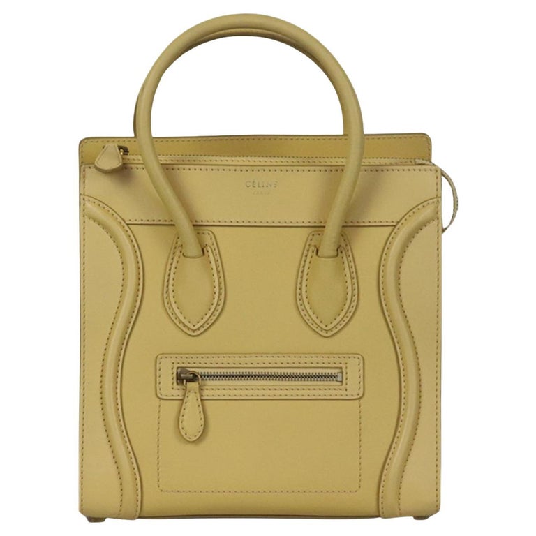 Celine Luggage Micro Leather Tote Bag For Sale at 1stDibs