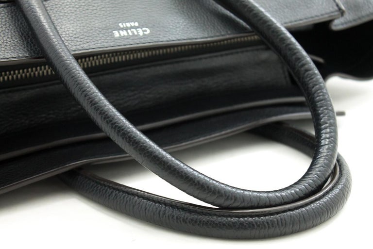 CELINE Luggage Mini Shopper Bag Handbag Leather Black For Sale at 1stDibs