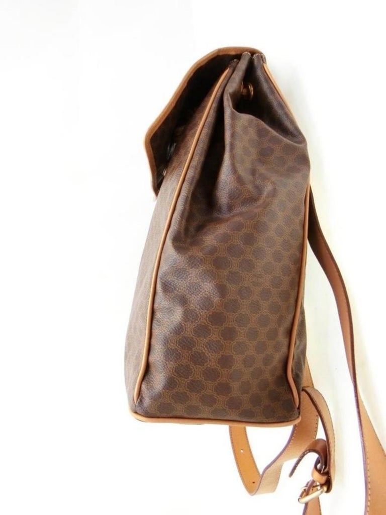 Céline Macadam Monogram 230597 Brown Coated Canvas Backpack For Sale at ...