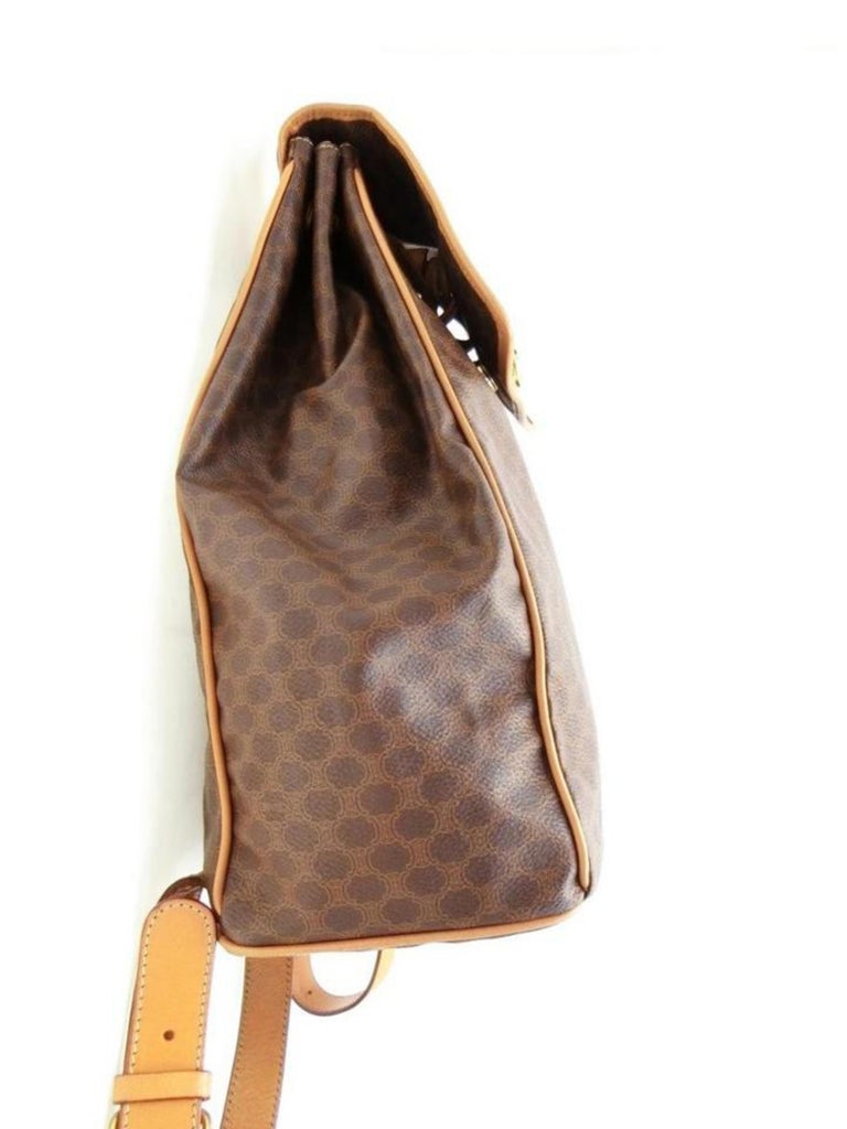 Céline Macadam Monogram 230597 Brown Coated Canvas Backpack For Sale at ...