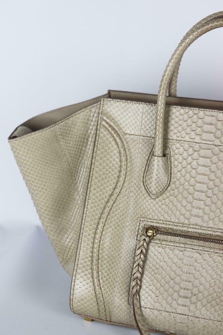 Celine Medium Python Phantom Luggage Tote Bag For Sale at 1stDibs