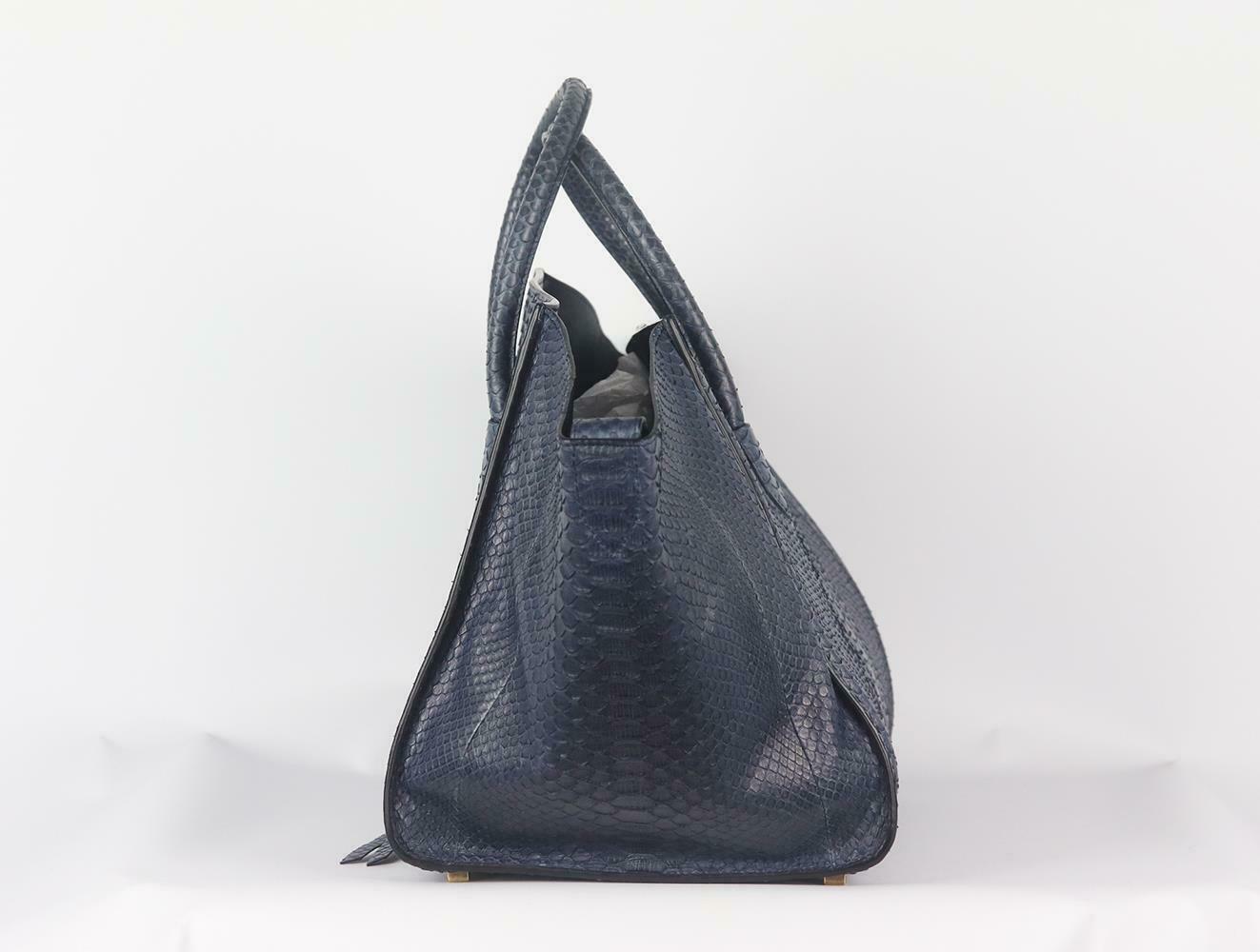 Celine Medium Python Phantom Luggage Tote Bag at 1stDibs