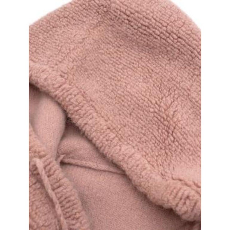Celine Micro Fur Alpaca Wool Rose Pale Baja Hooded Pullover For Sale at ...