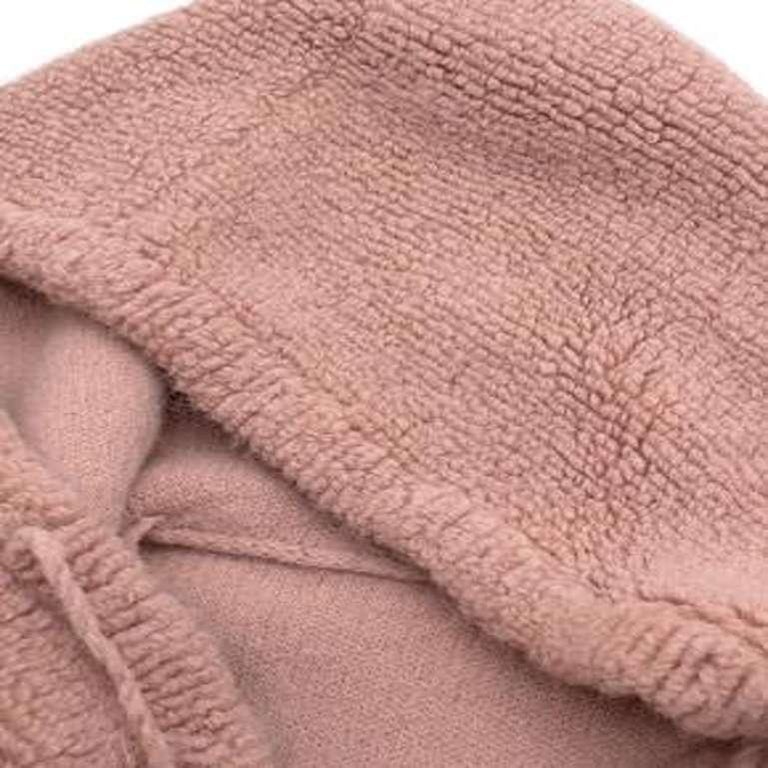 Celine Micro Fur Alpaca Wool Rose Pale Baja Hooded Pullover For Sale at ...