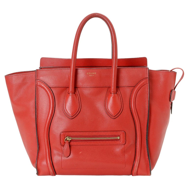 Celine Mini Luggage in Red For Sale at 1stDibs
