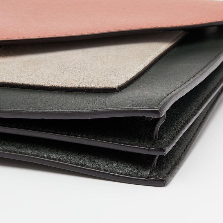 Celine Multicolor Leather And Suede Envelope Shoulder Bag at 1stDibs