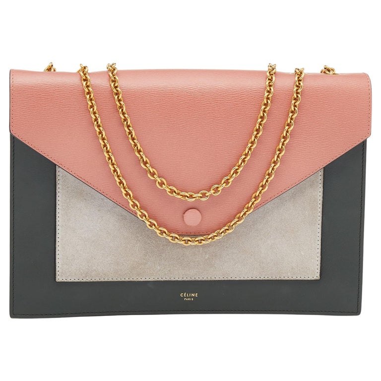 Celine Multicolor Leather And Suede Envelope Shoulder Bag at 1stDibs