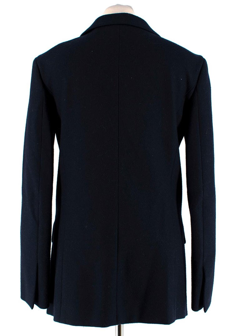 Celine Navy Wool Faux Pearl Blazer - Size US 6 For Sale at 1stDibs ...