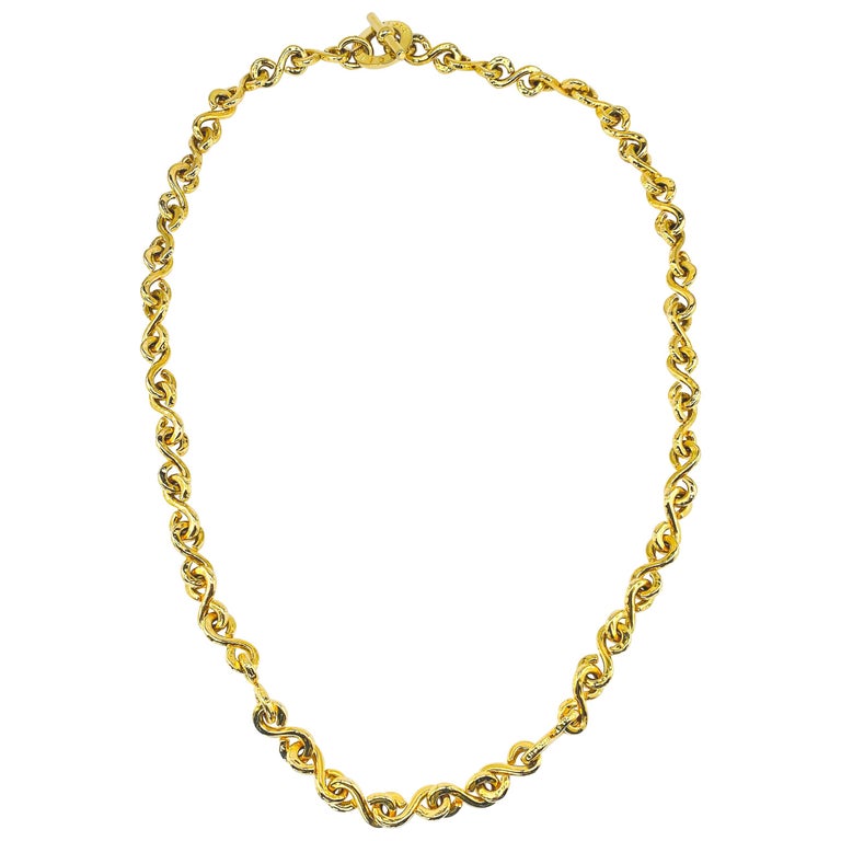 CELINE Necklace Vintage 1990s Long Chain at 1stDibs