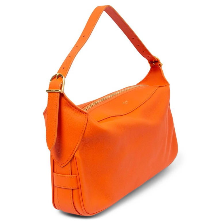 CELINE orange leather ROMY MEDIUM Shoulder Bag For Sale at 1stDibs