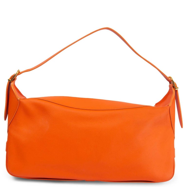 CELINE orange leather ROMY MEDIUM Shoulder Bag For Sale at 1stDibs