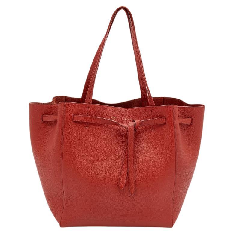 Celine Phantom Red Leather Limited Edition Luggage Tote Bag at 1stDibs