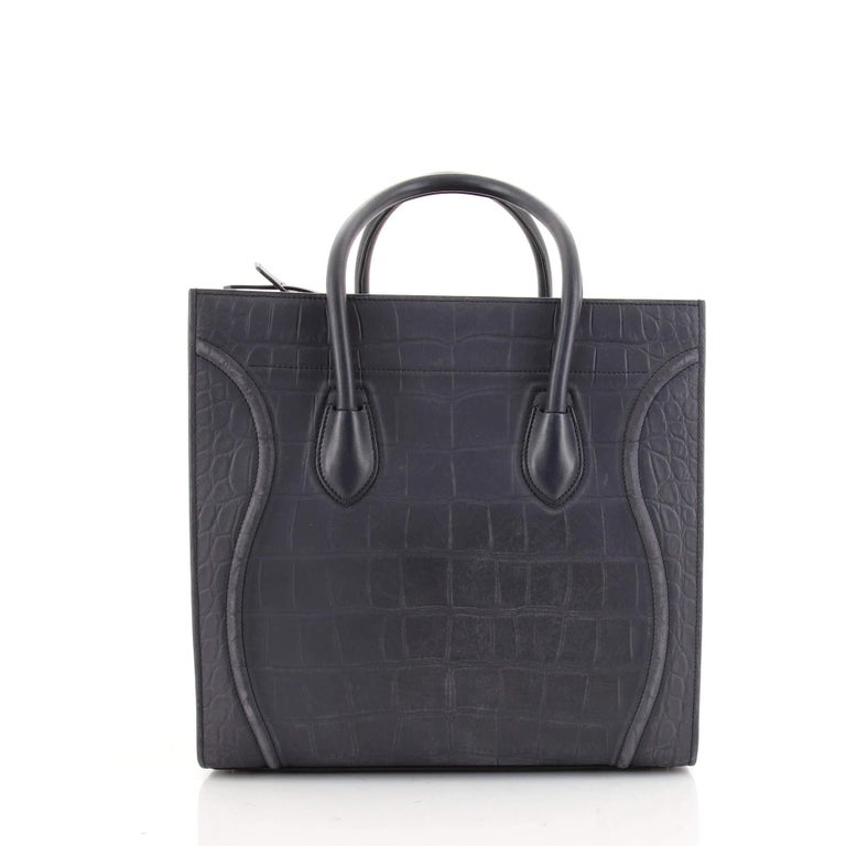 Celine Phantom Bag Crocodile Embossed Nubuck Medium For Sale at 1stDibs