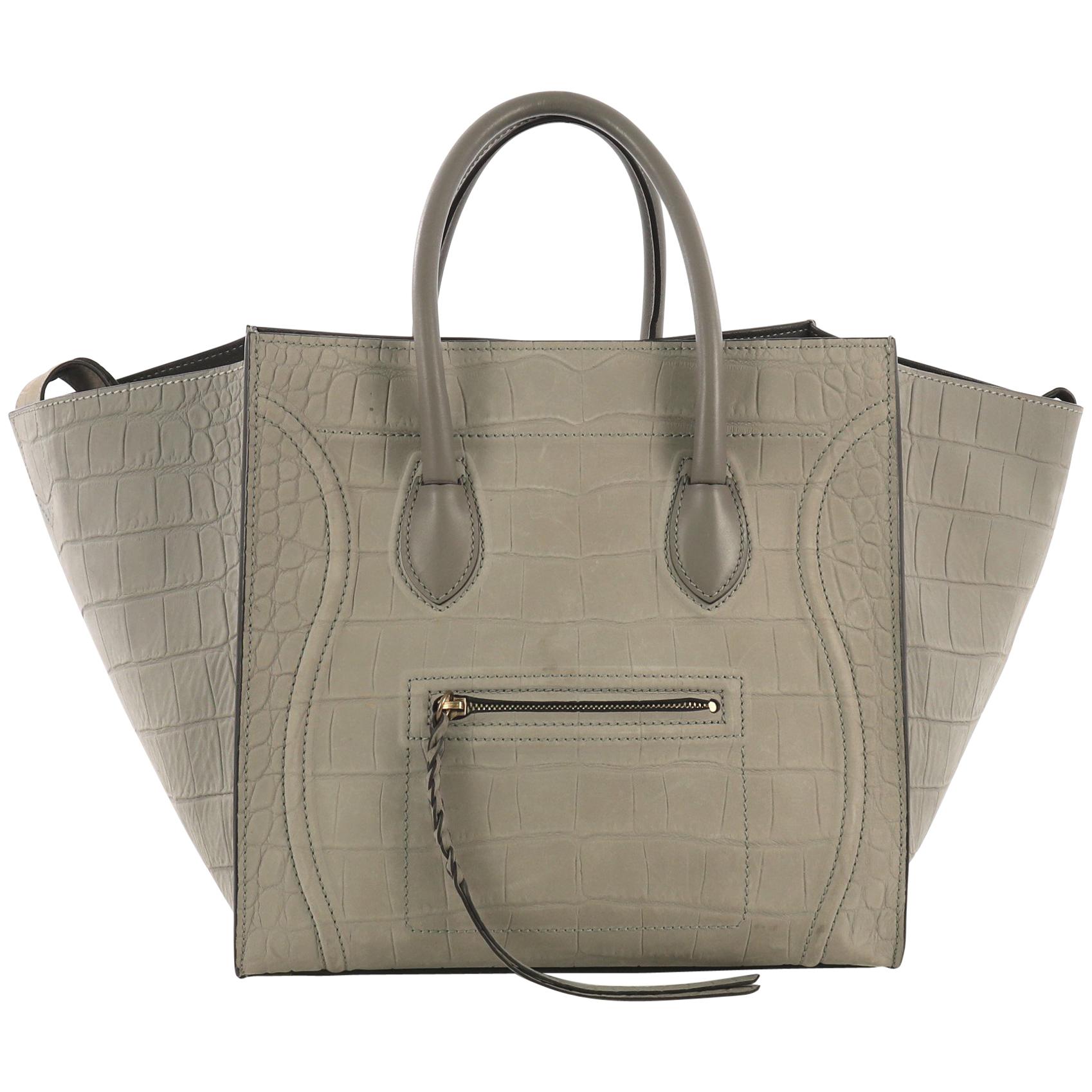 Celine Phantom Bag Crocodile Embossed Nubuck Medium at 1stDibs