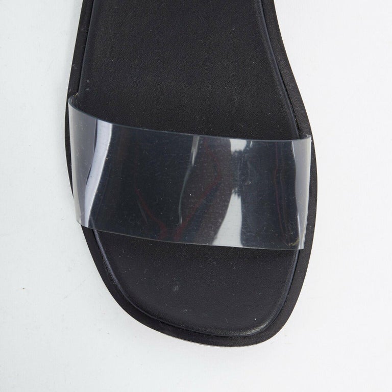 CELINE PHOEBE PHILO burgundy suede leather clear PVC flat sandals EU36 ...