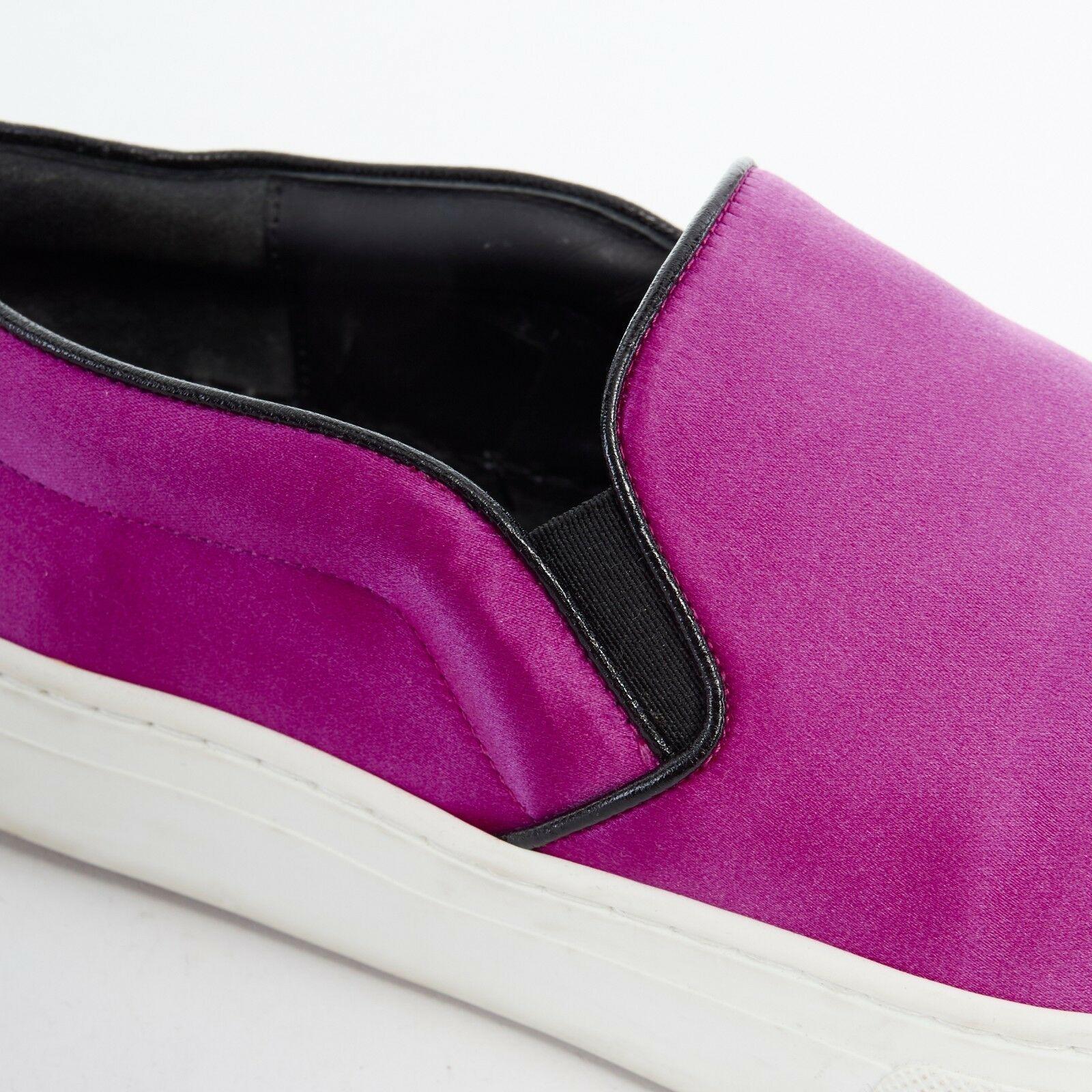 CELINE PHOEBE PHILO fuschia pink silk satin slip on skate trainers shoes EU35.5 at 1stDibs