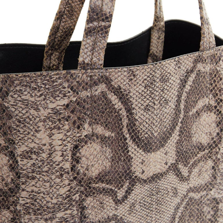 CELINE PHOEBE PHILO grey python maroon red leather bi-color cabas tote bag at 1stDibs