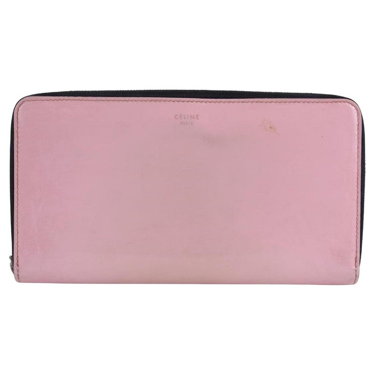Céline Pink Patent Leather Continental Zip Around Wallet Zippy ...