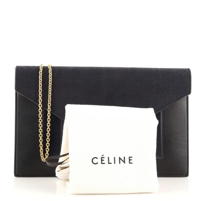 Celine Pocket Envelope Shoulder Bag Leather with Suede Medium at 1stDibs