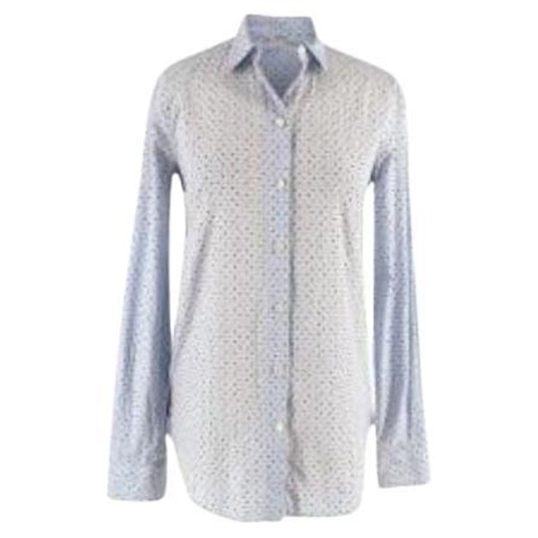 Celine Polka Dot Blue Shirt For Sale at 1stDibs