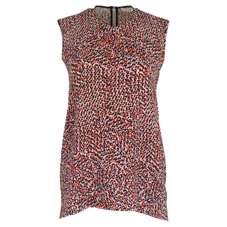 Celine Printed Silk Blend Top Fr 36 Uk 8 For Sale at 1stDibs