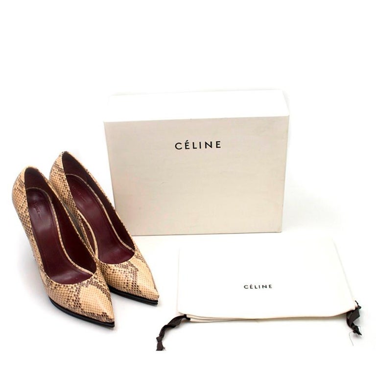 Celine Python Block Heel Pumps US 10 at 1stDibs