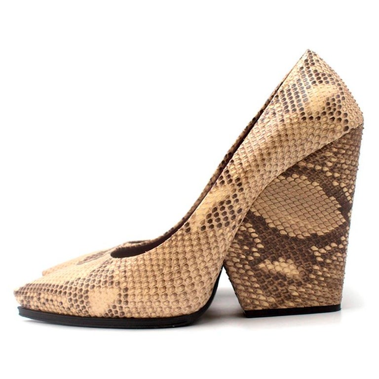 Celine Python Block Heel Pumps US 10 at 1stDibs