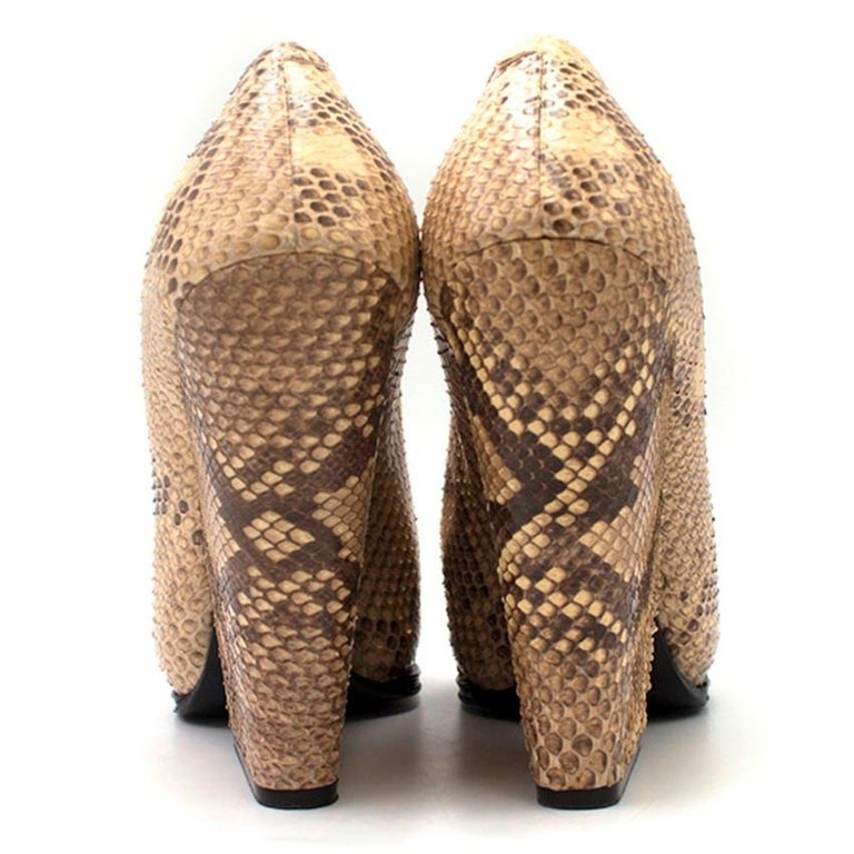 Celine Python Block Heel Pumps US 10 at 1stDibs