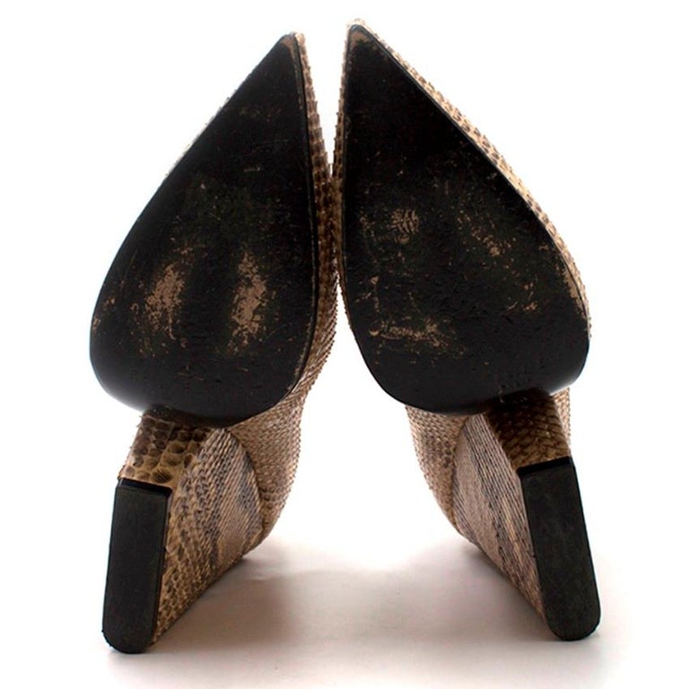 Celine Python Block Heel Pumps US 10 at 1stDibs